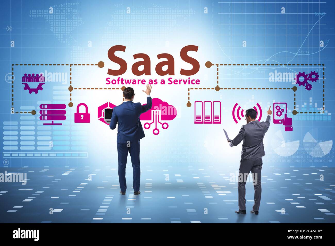 Software as a service - SaaS concept with the businessman Stock Photo ...