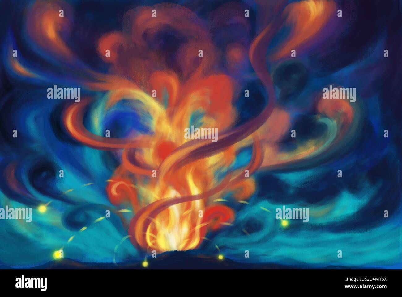 Volcano eruption illustration Stock Photo - Alamy