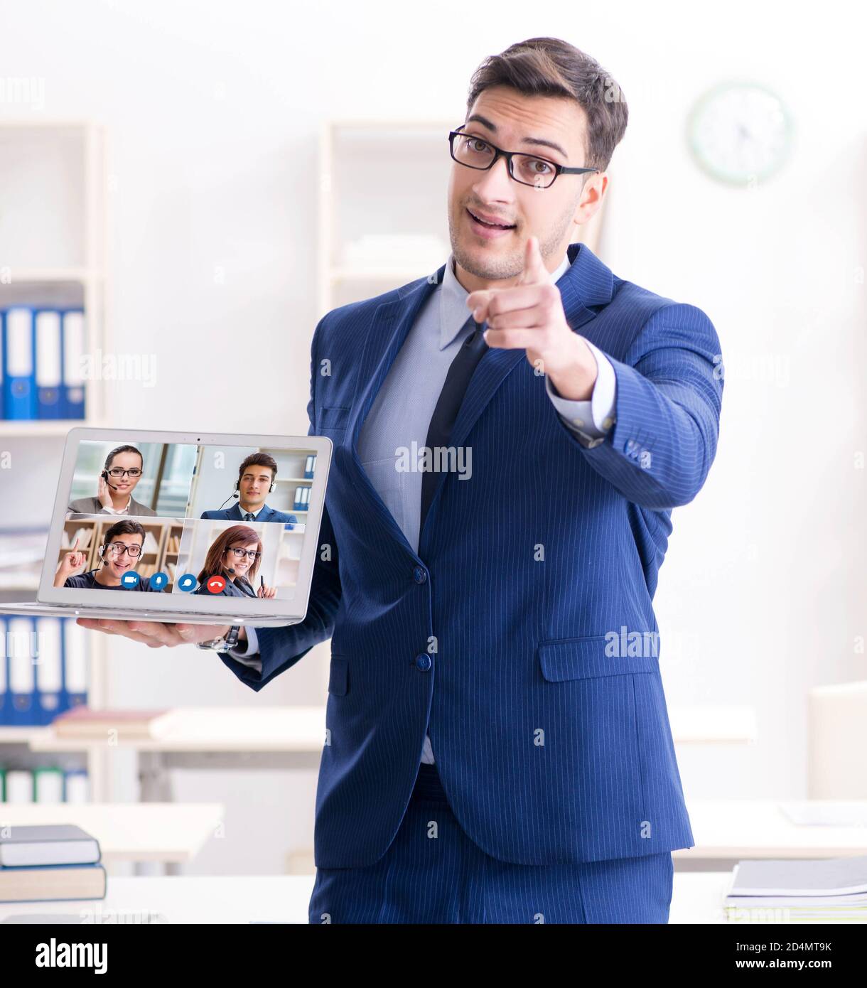 Concept of remote video conferencing during the pandemic Stock Photo ... Concept of remote video conferencing during the pandemic Stock Photo ...