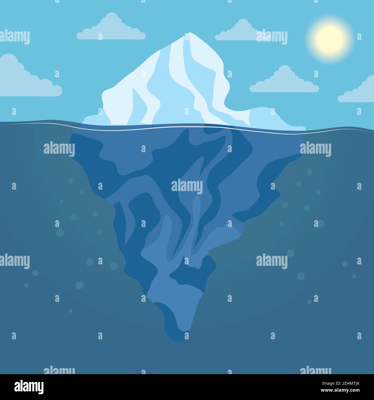 iceberg block and sun arctic scene landscape vector illustration design ...