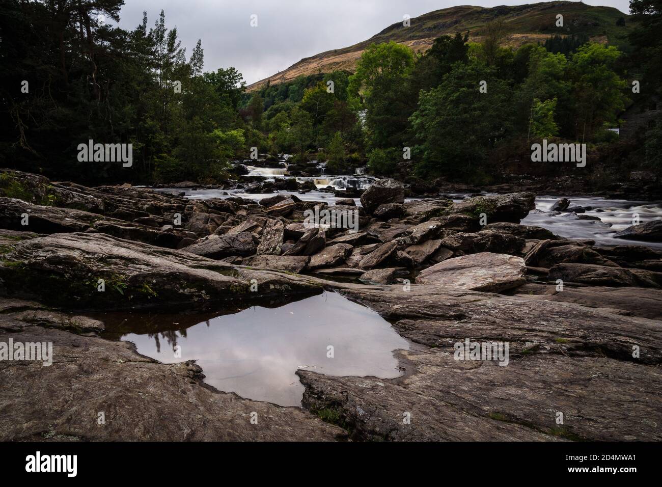 The Falls of Dochart at dusk, Killin, Highlands, Scotland Stock Photo ...