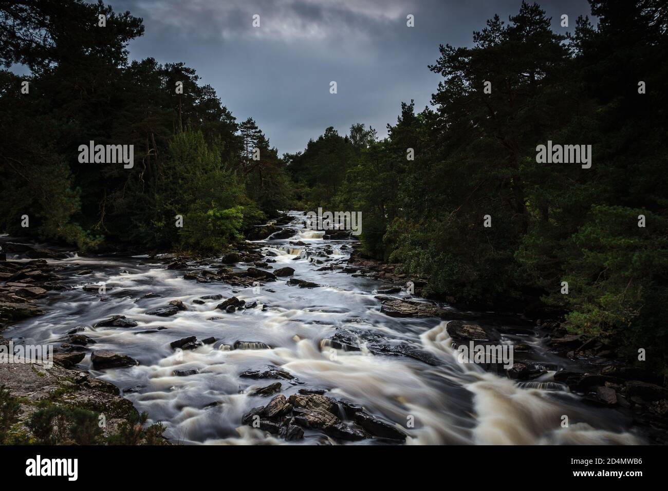 The Falls of Dochart at dusk, Killin, Highlands, Scotland Stock Photo ...