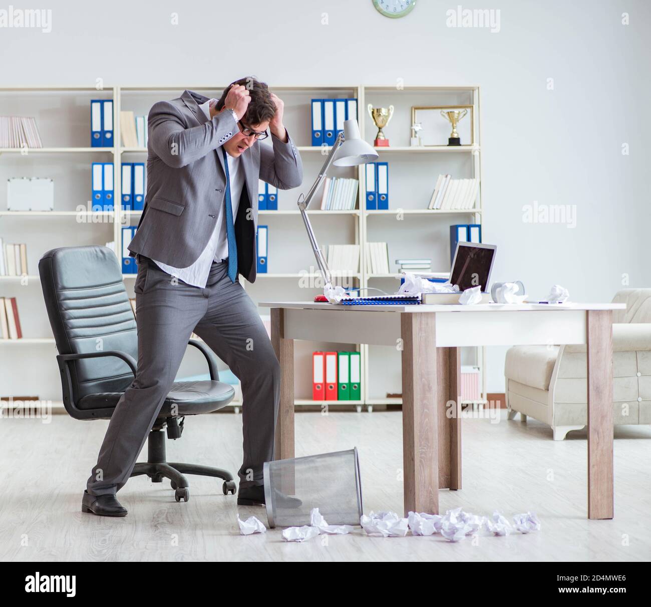 The angry businessman shocked working in the office fired sacked Stock ...