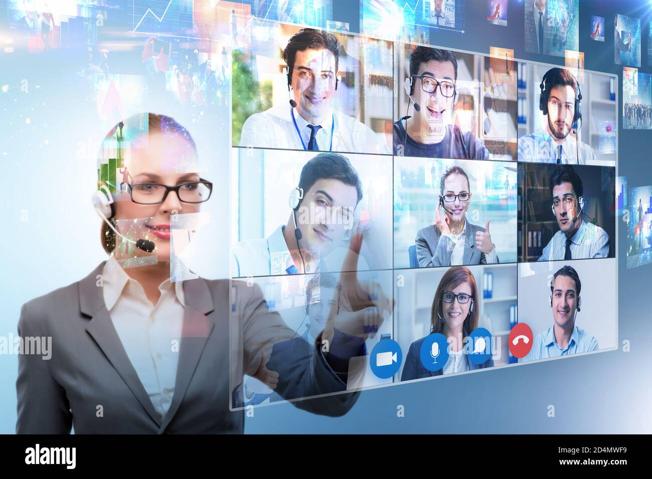 Concept of remote video conferencing during the pandemic Stock Photo ...