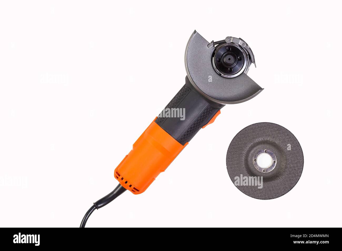 Angle grinder isolated on white background, close-up image Stock Photo ...