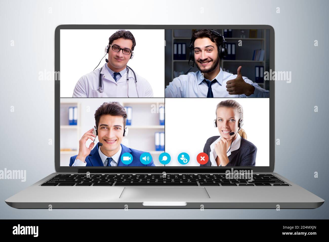 Concept of virtual collaboration through the videoconferencing Stock ...