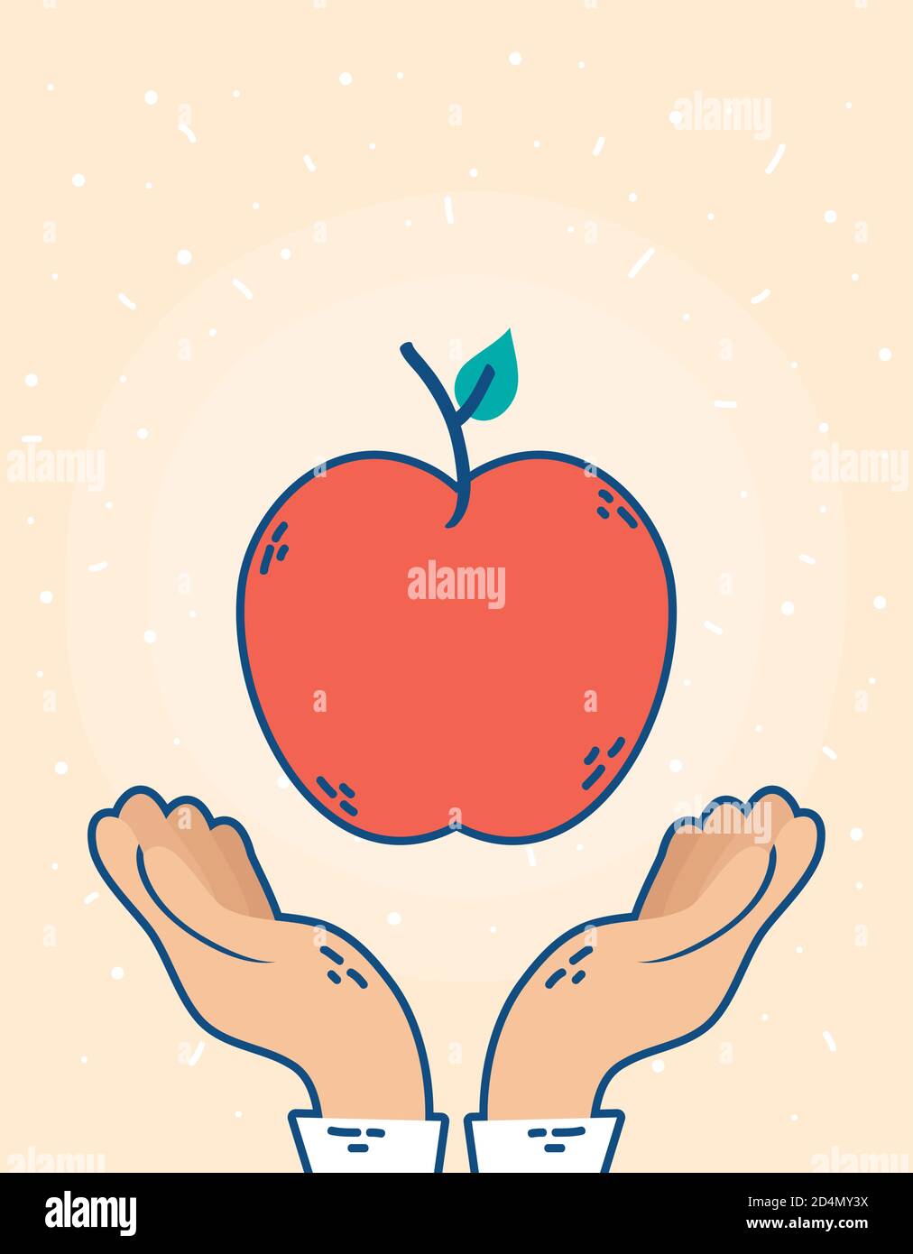 hands lifting apple fruit icon vector illustration design Stock Vector ...