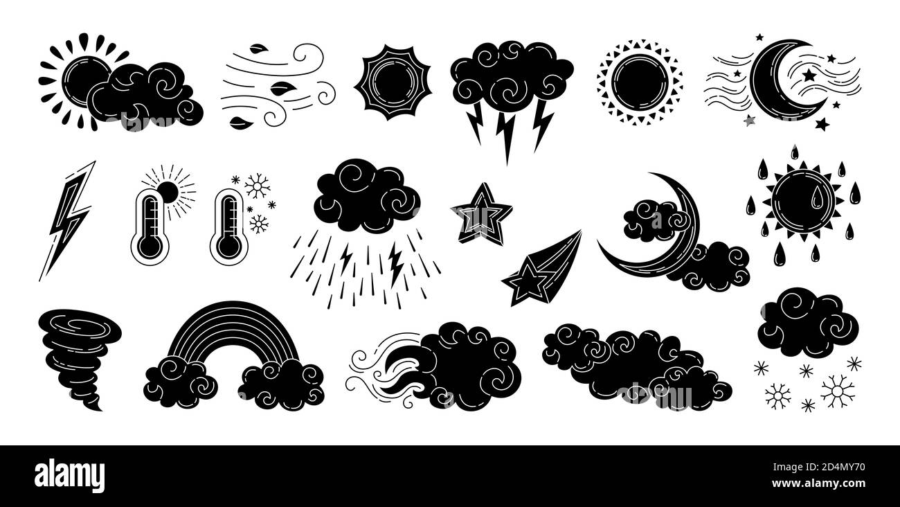 Meteorological symbols Cut Out Stock Images & Pictures - Alamy