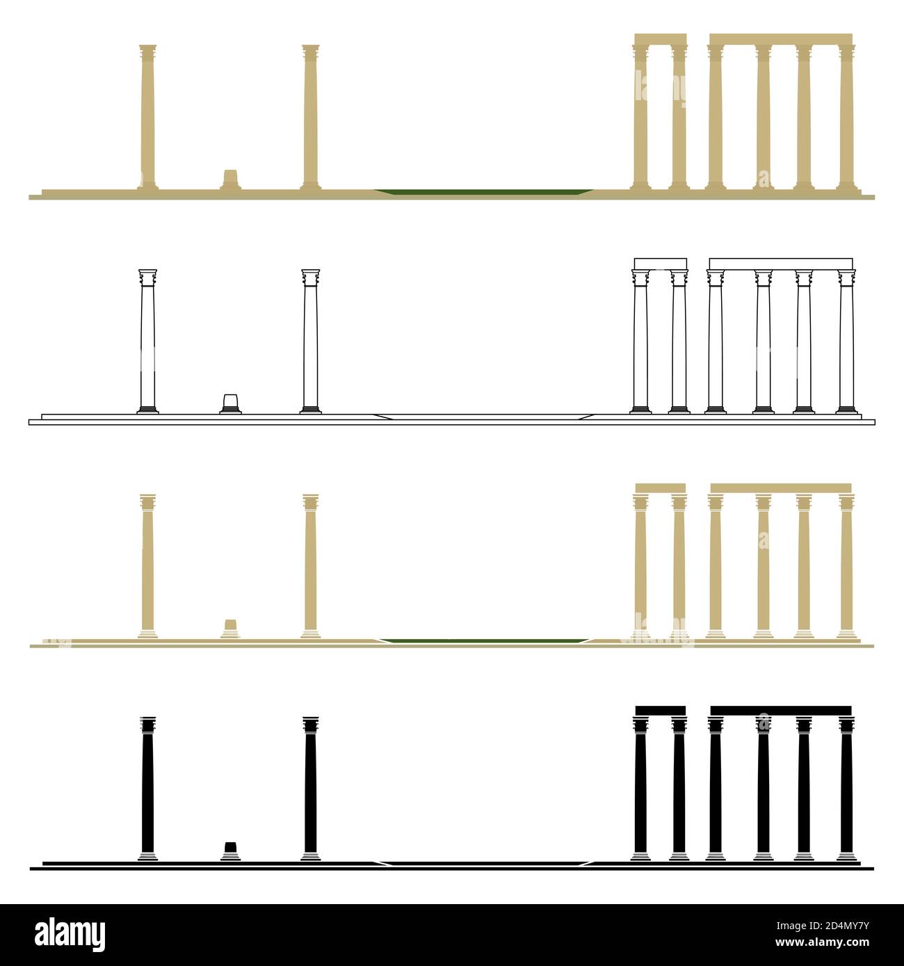 Temple of Olympian Zeus, Athens, Greece Stock Vector Image & Art - Alamy