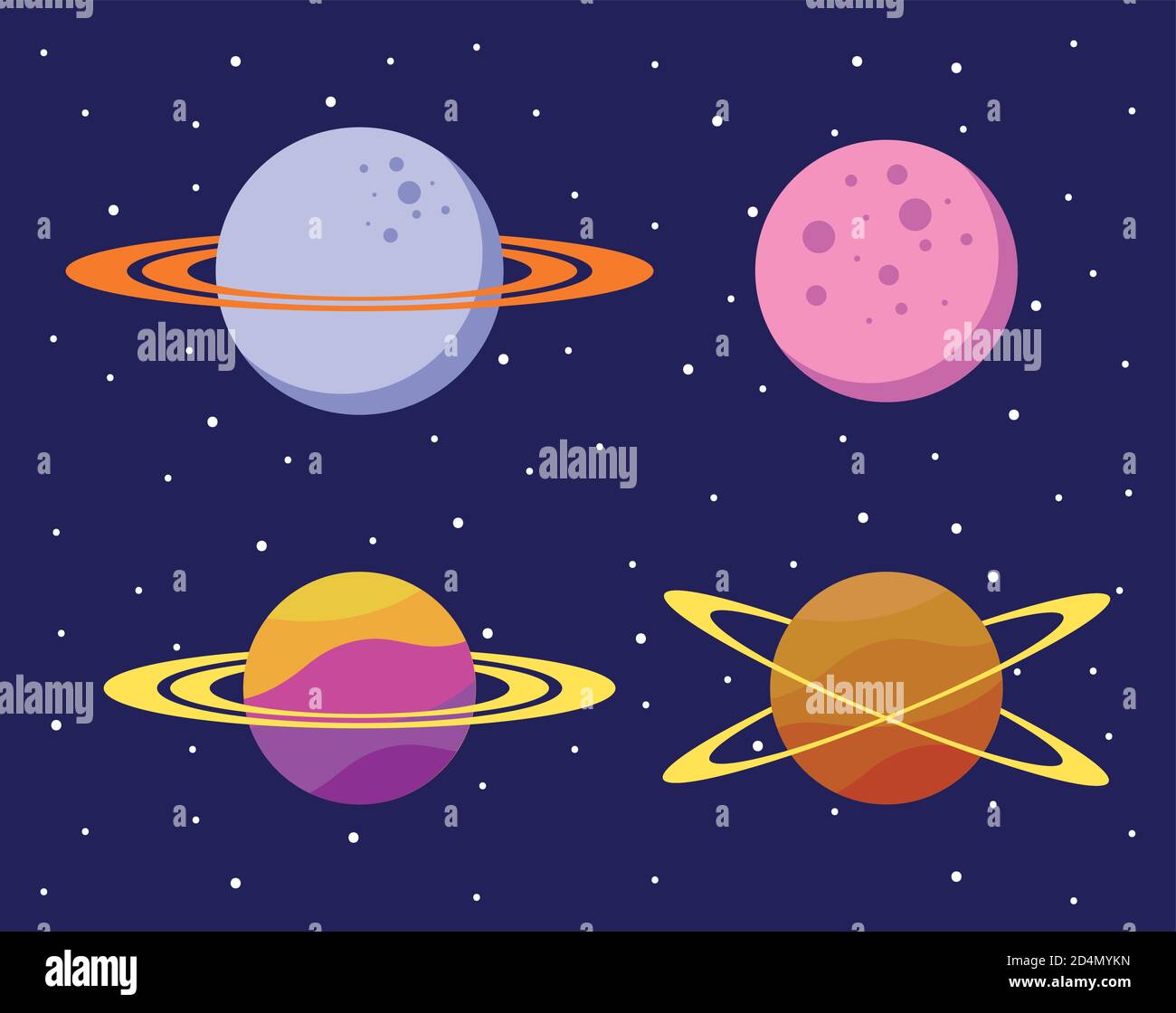 group of planets space universe scene vector illustration design Stock ...
