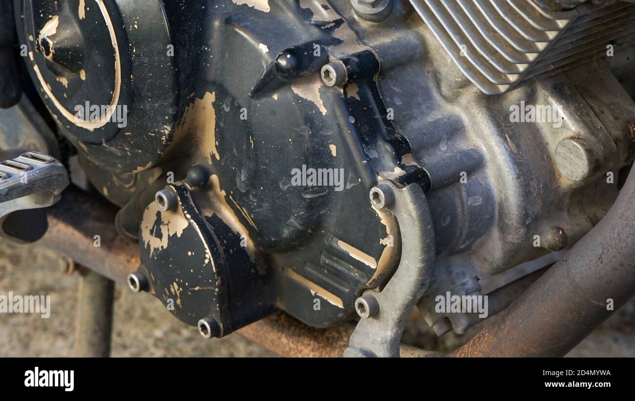 Close up part of a motorcycle engine Stock Photo - Alamy