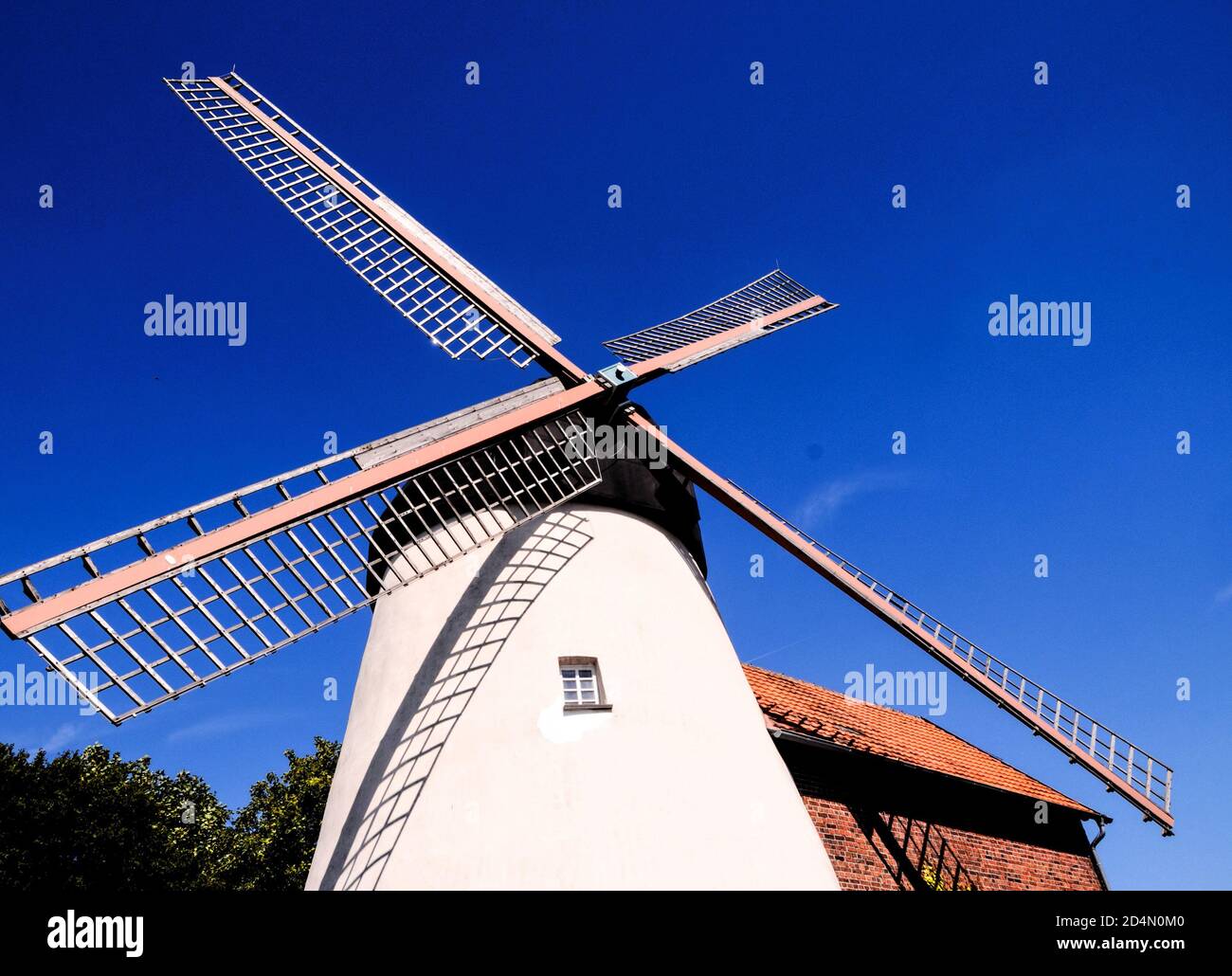 Traditional White Windmill Stock Photo - Alamy