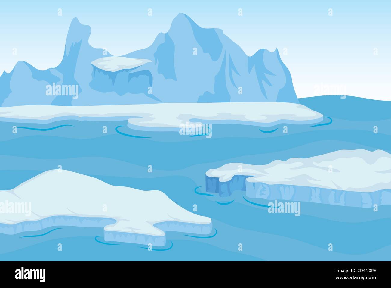 iceberg block arctic scene landscape vector illustration design Stock ...
