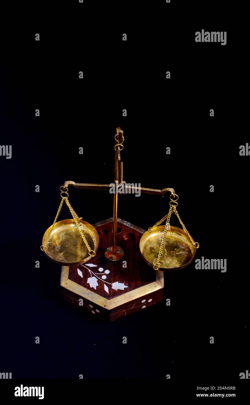 Two Pan Balance Stock Photo - Alamy