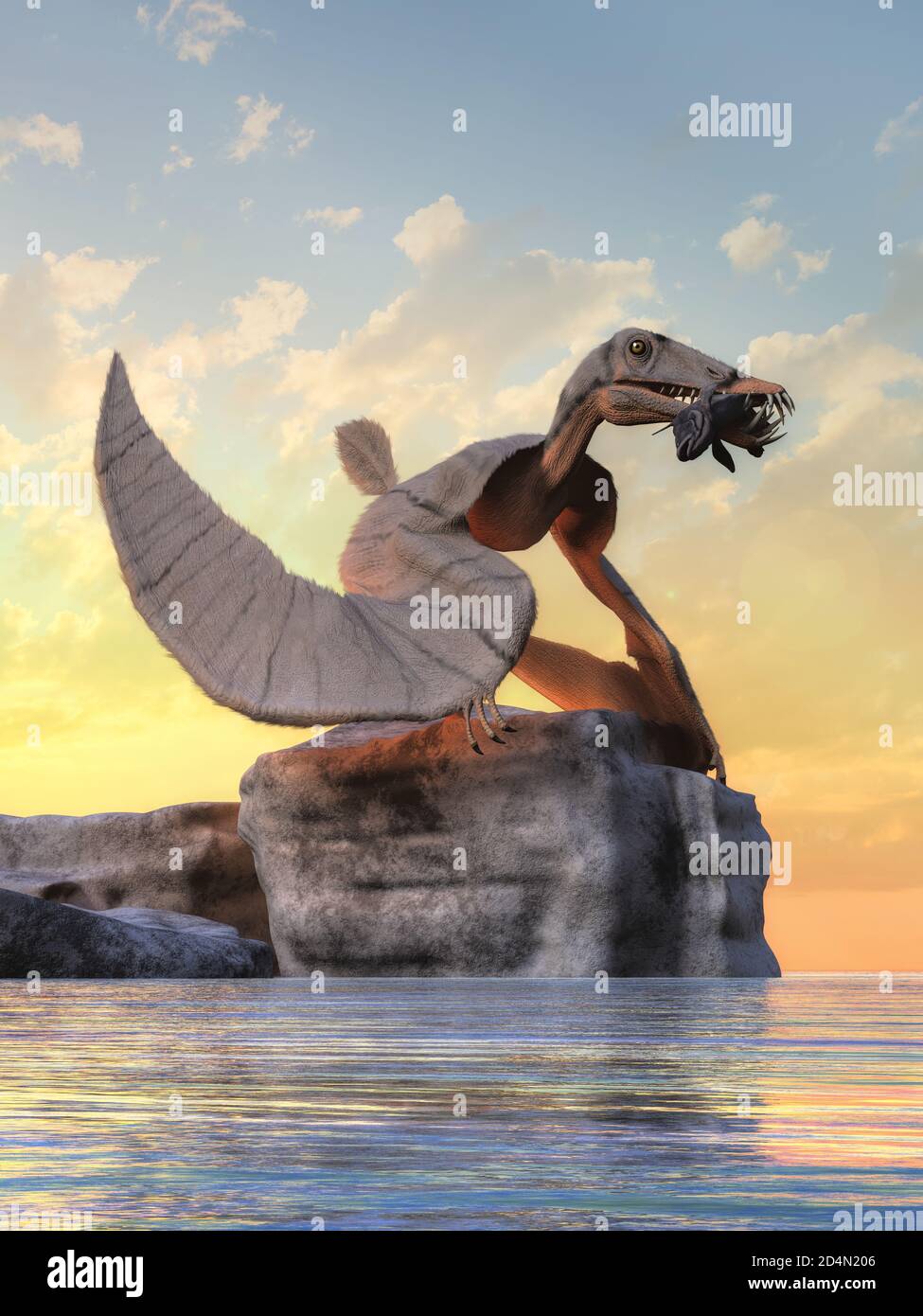 Dorygnathus is an extinct pterosaur that flew in the Jurassic era skies ...