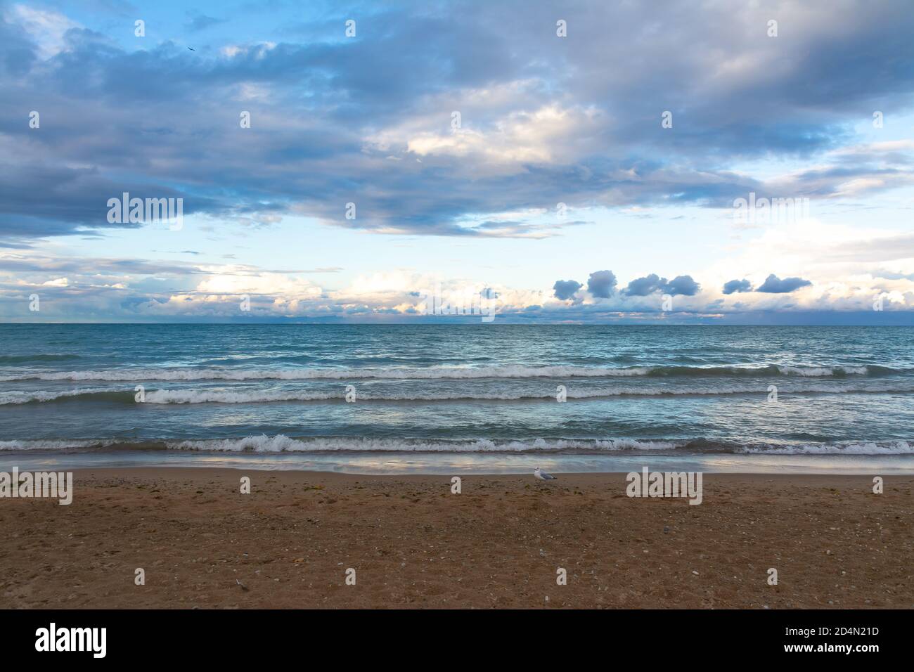 Late afternoon on the shores of Lake Michigan. Evanston Beach, Illinois ...