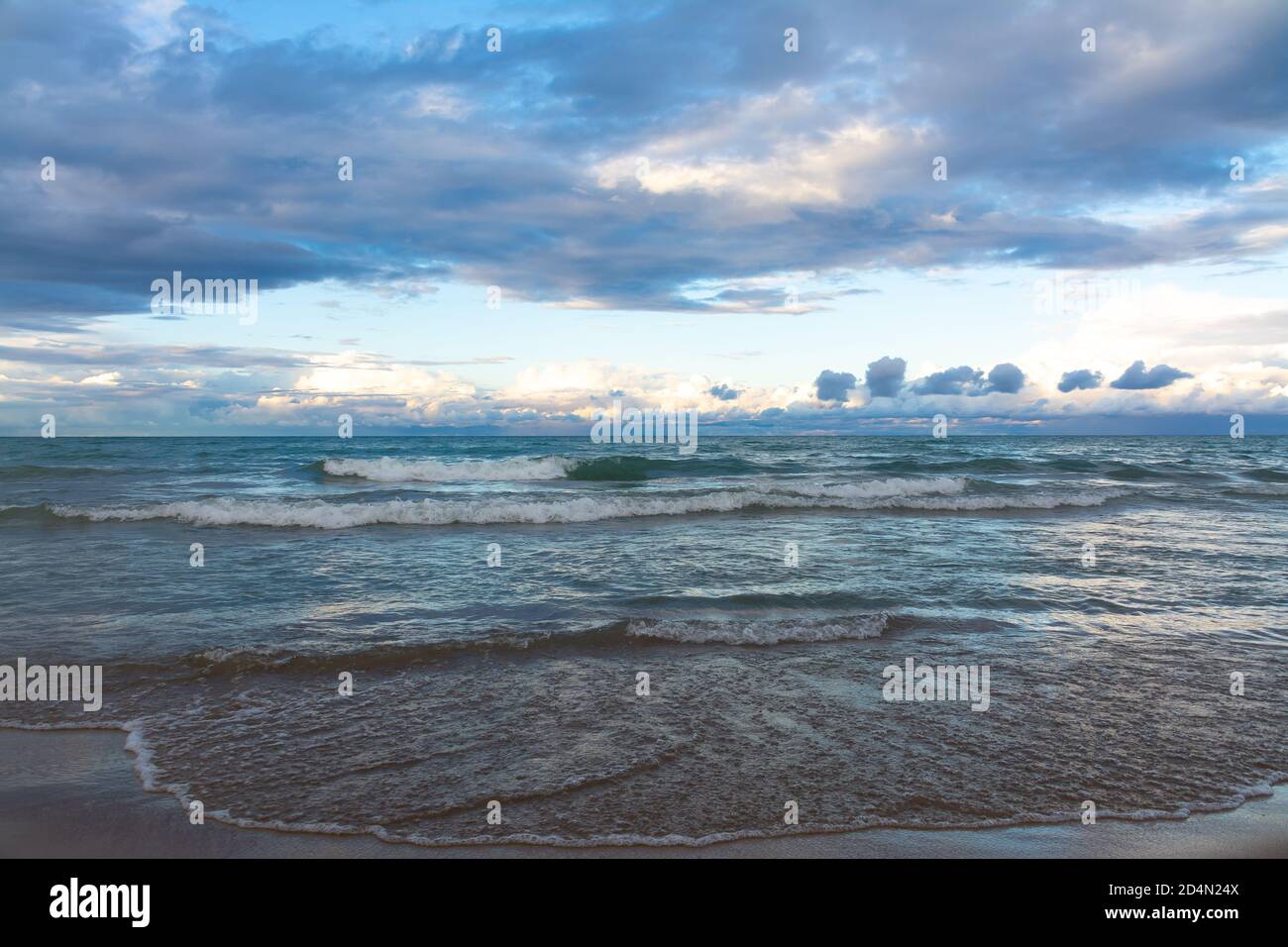 Late afternoon on the shores of Lake Michigan. Evanston Beach, Illinois ...