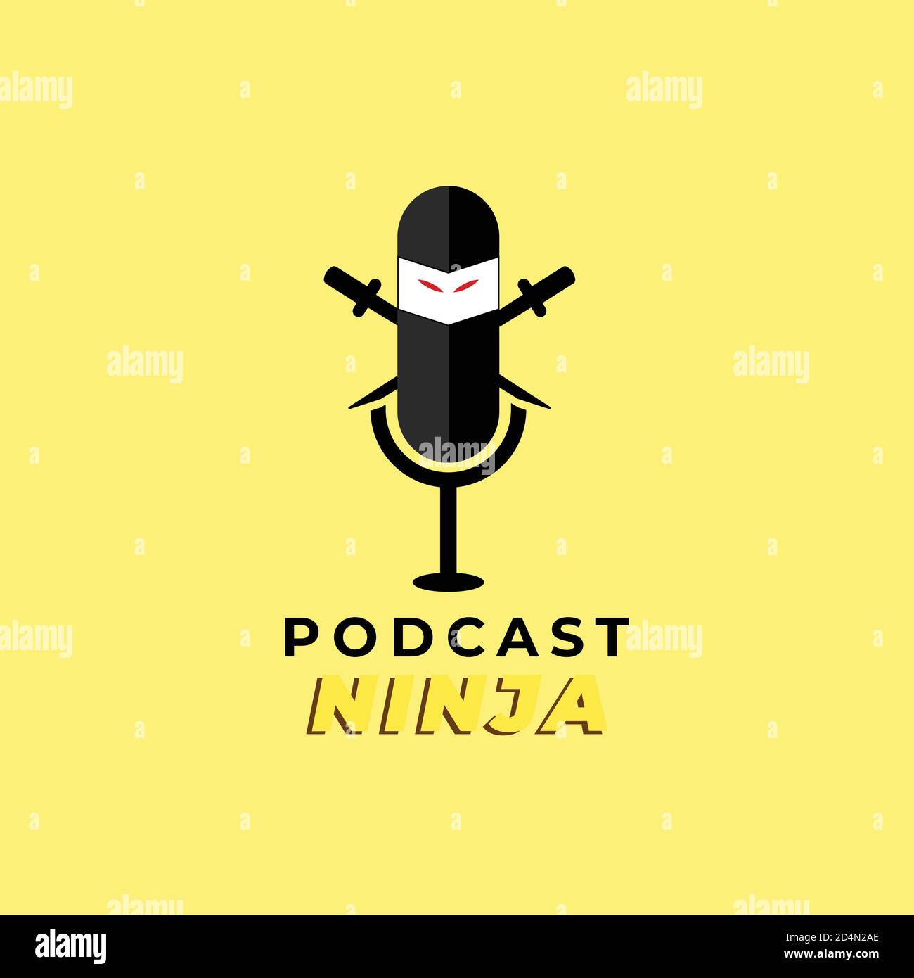 NINJA PODCAST LOGO Concept Stock Vector Image & Art - Alamy