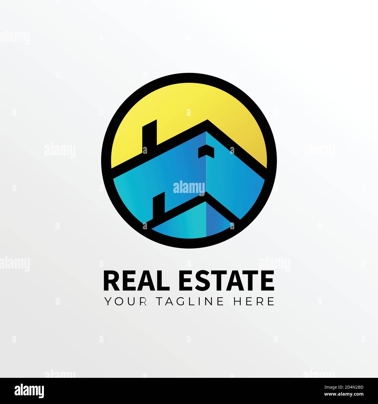 Real Estate Logo template simple circle and building Stock Vector Image ...