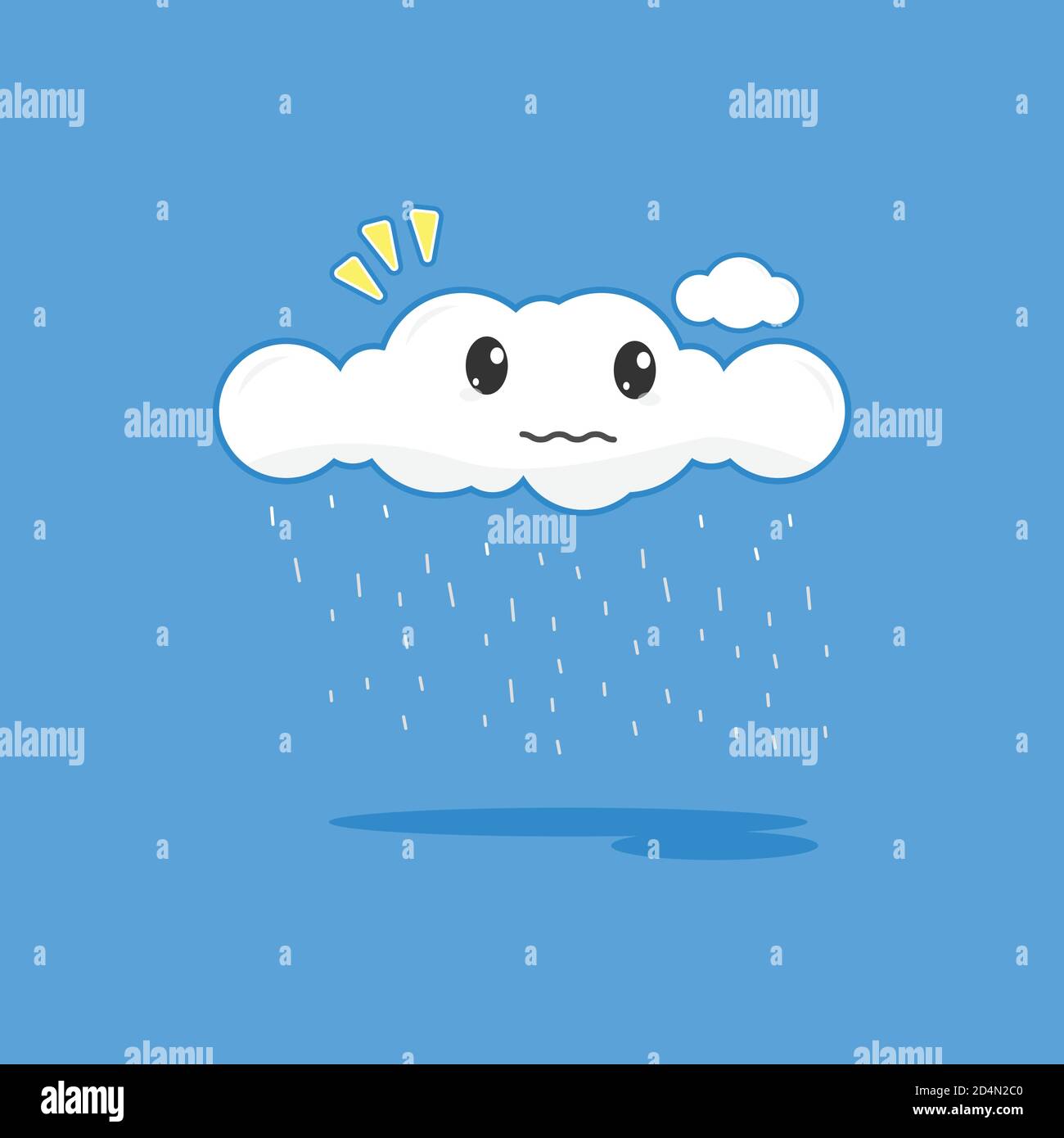 Illustration Crying Cloud - flat design - Cute Cloud Crying Rain Stock ...