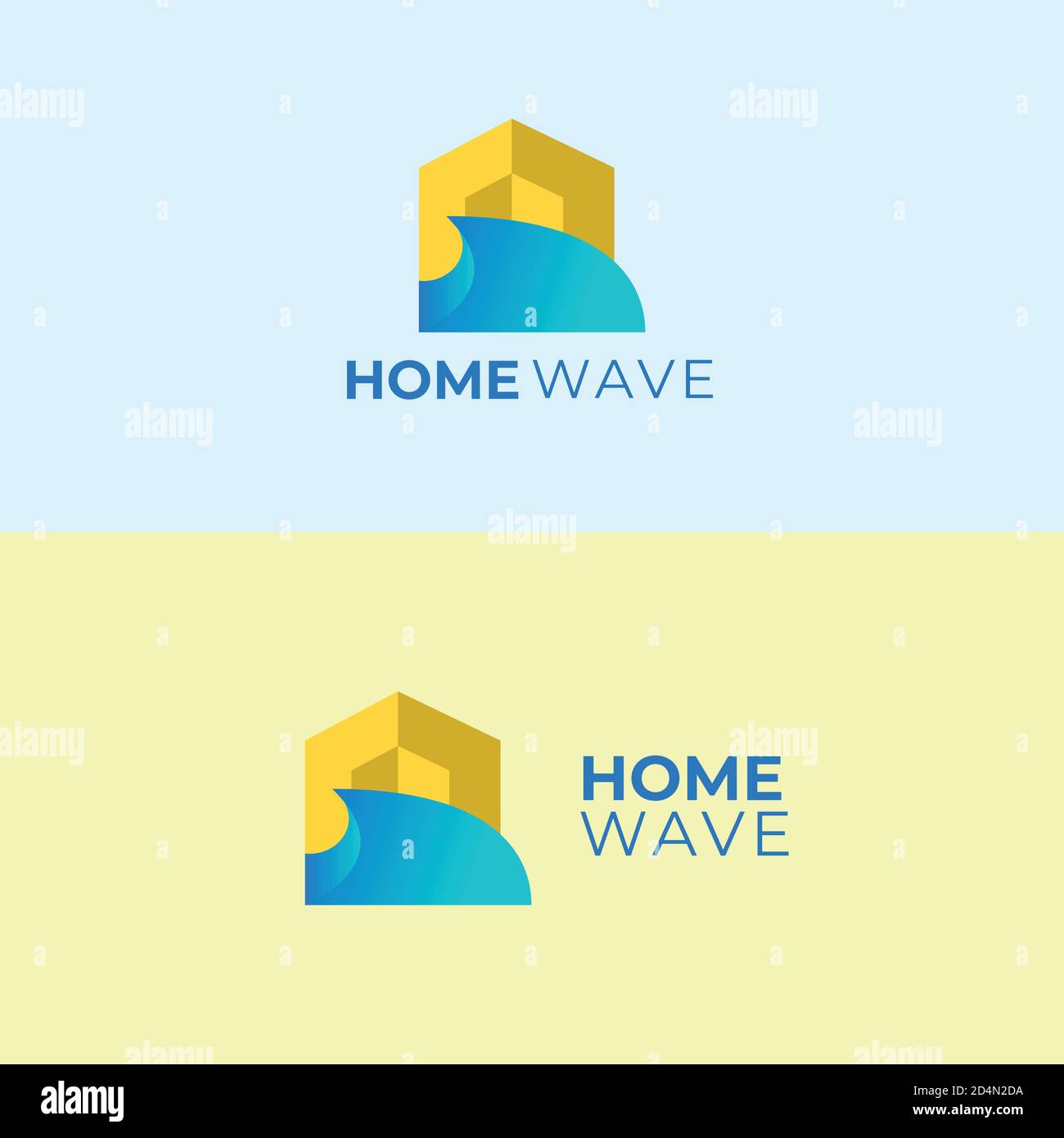 Home Wave Logo Design Concept Stock Vector Image & Art - Alamy