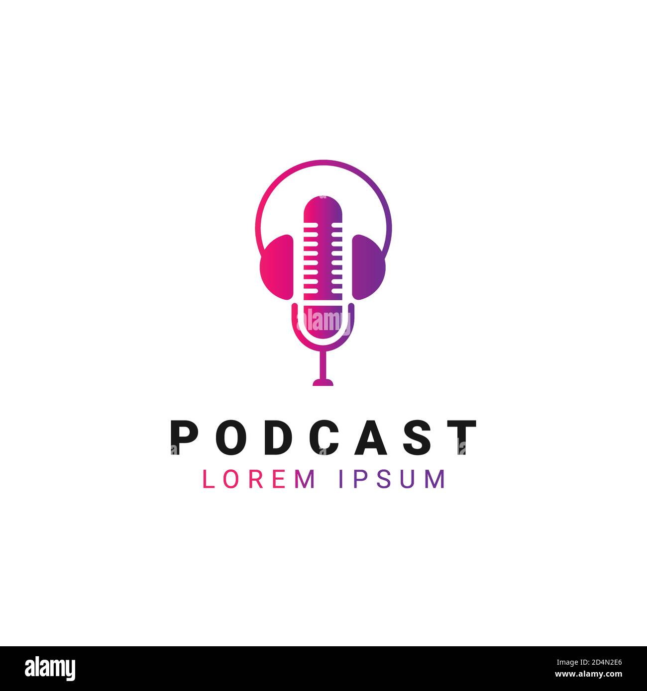 Podcast Logo Template Simple with Gradient Color Stock Vector Image ...