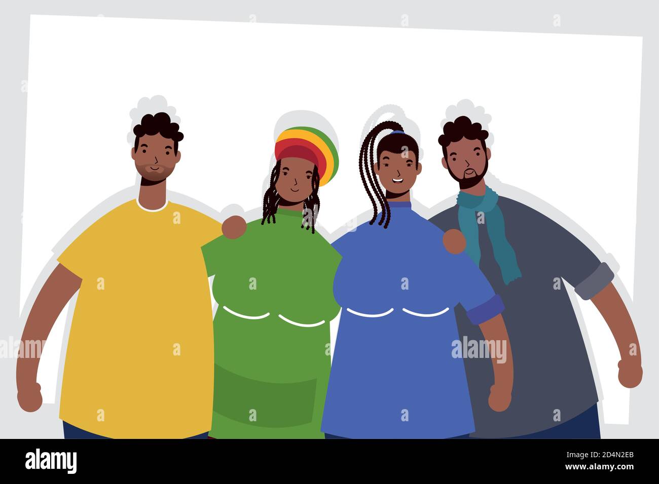 group of afro people characters vector illustration design Stock Vector ...