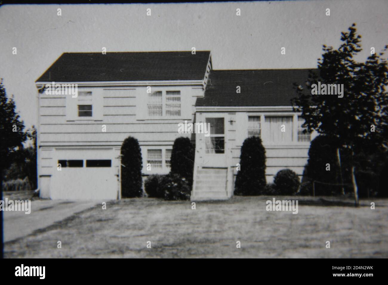 Fine 1970s vintage black and white photography of a middle class family ...