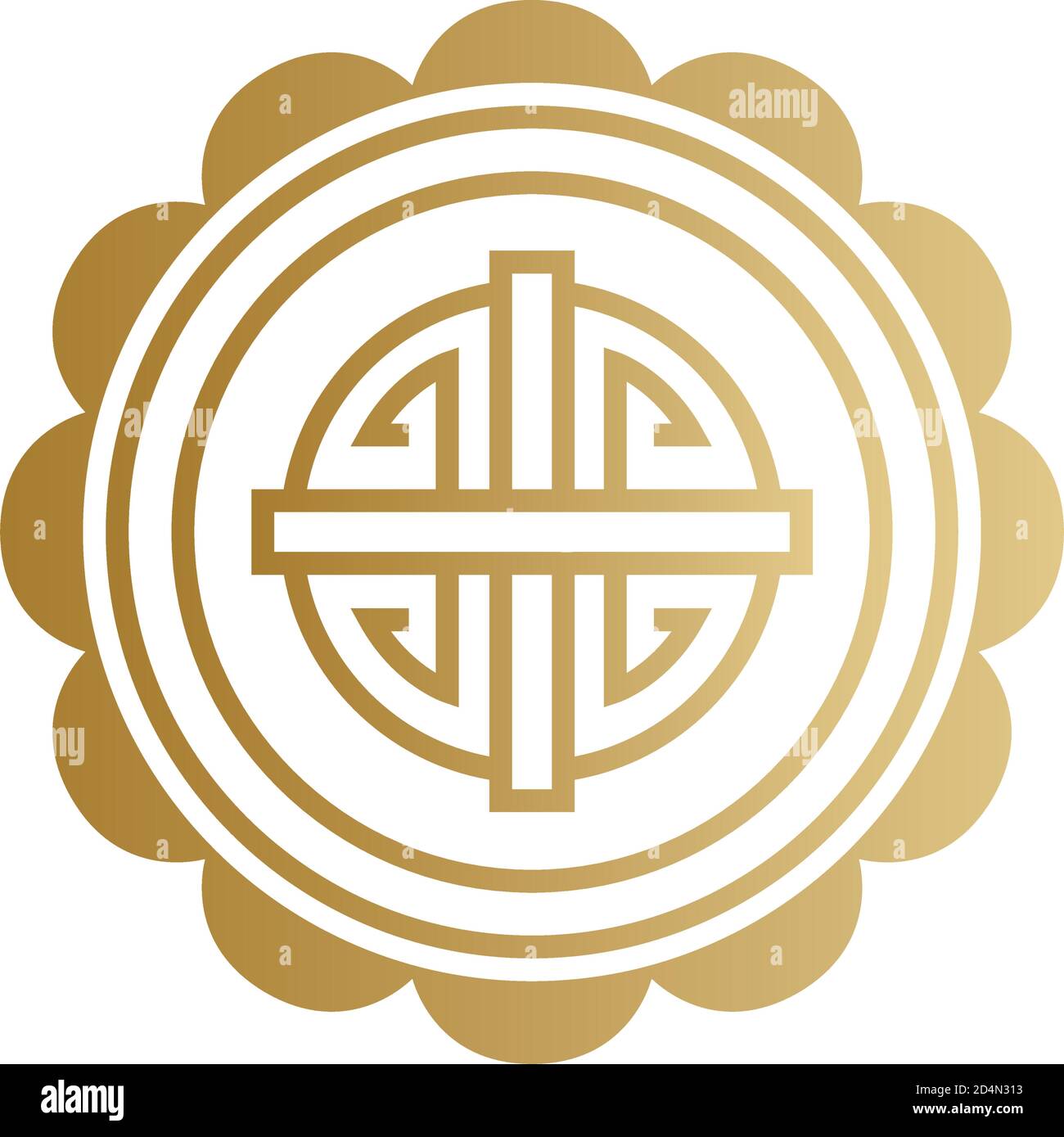 Chinese symbol seal stamp gold design, China culture asia and oriental ...