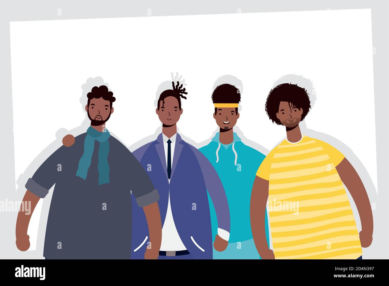 group of afro men characters vector illustration design Stock Vector ...