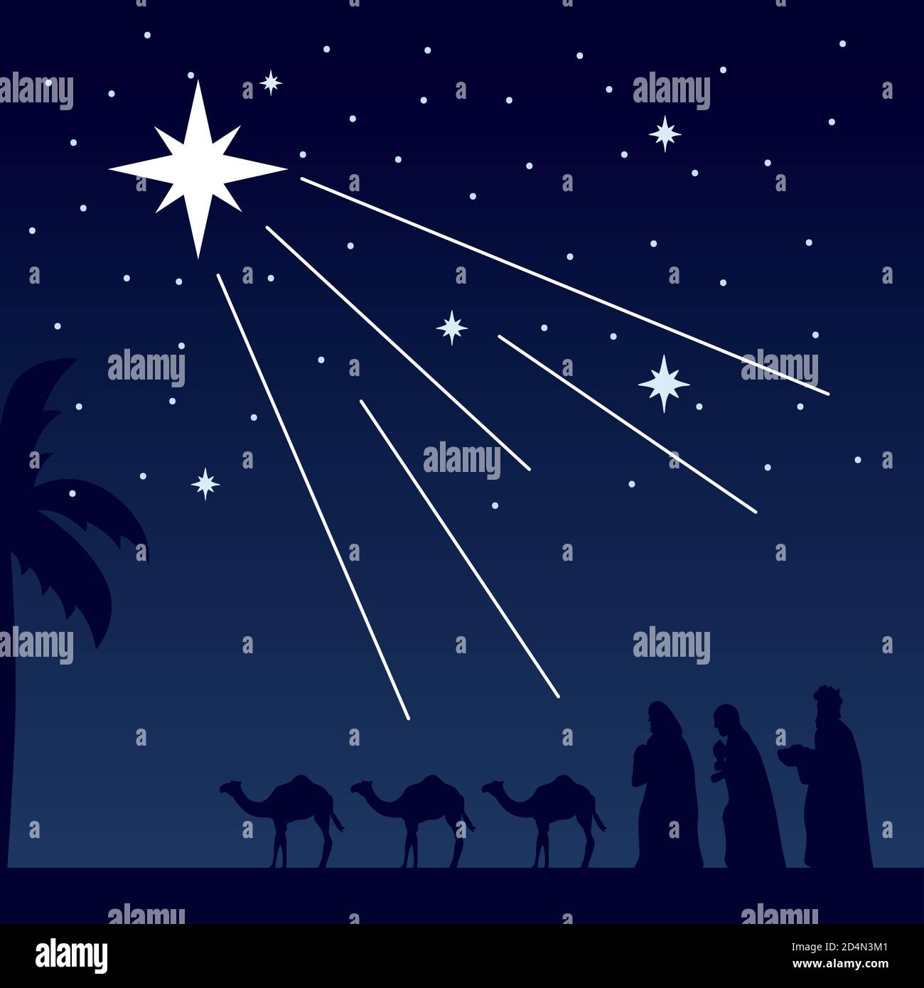 happy merry christmas manger scene with gagic kings and camels vector ...