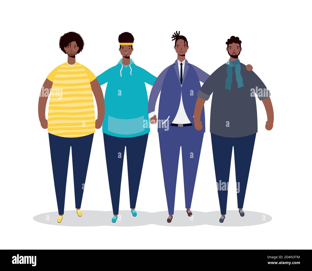 group of afro men characters vector illustration design Stock Vector ...