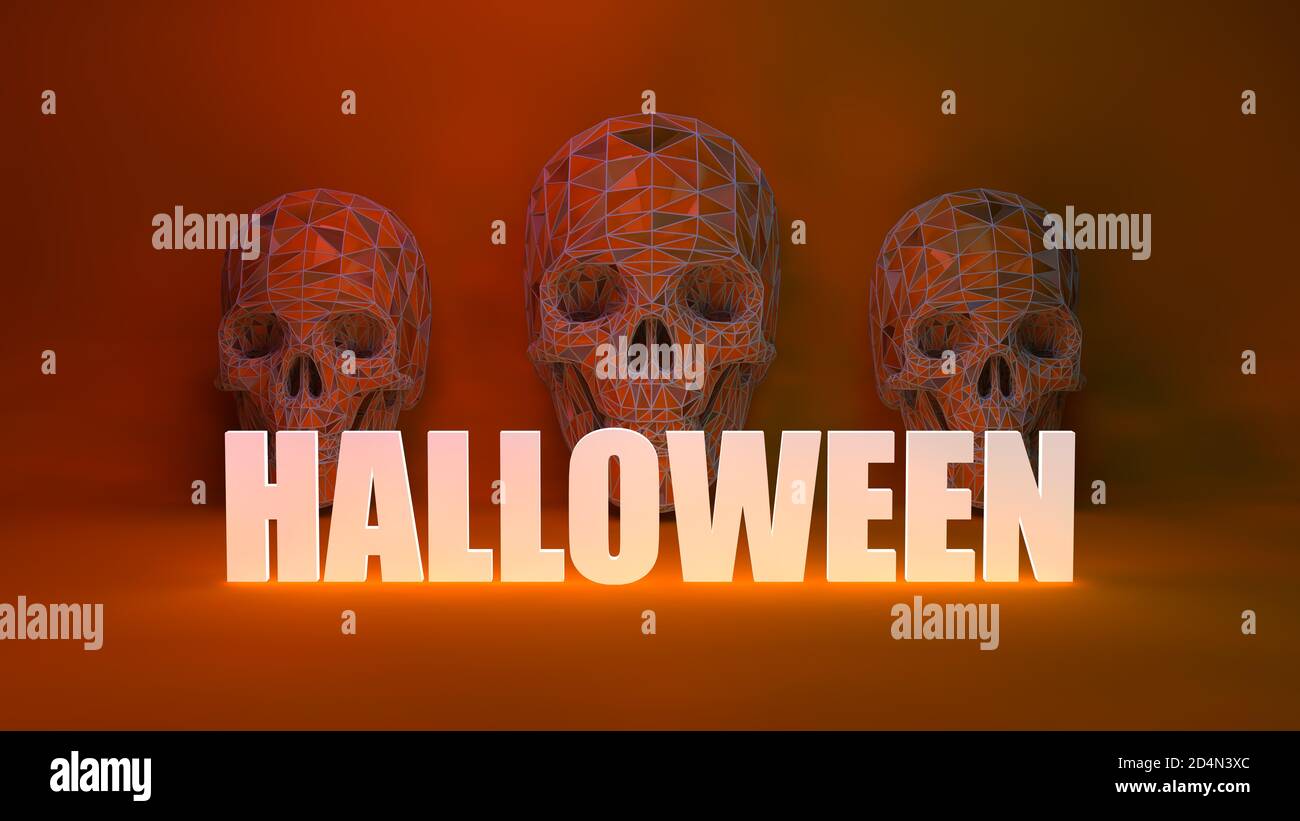 Spooky Skull Halloween Background as a Seasonal Concept Stock Photo - Alamy