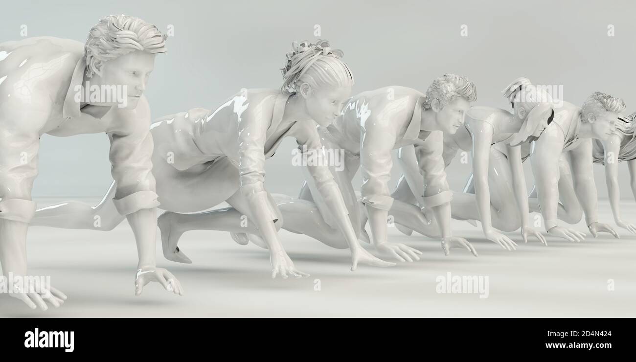 Preparing to Race at the Starting Line Stock Photo - Alamy