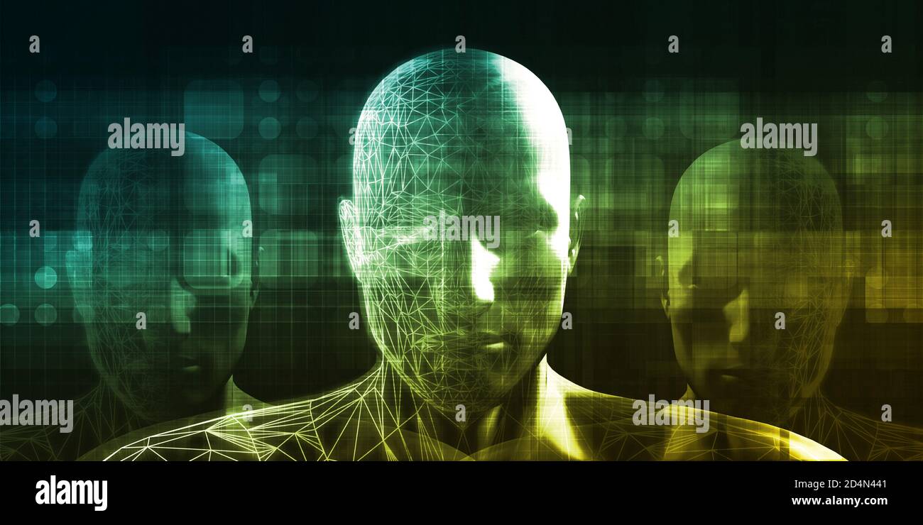 Digital Imagery With Data Network Transfer Art Stock Photo - Alamy