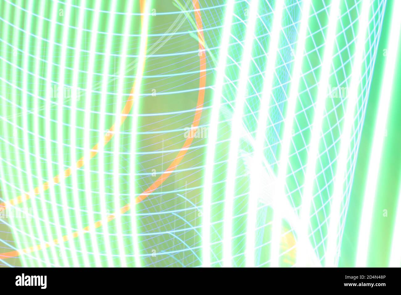 Abstract background with colorful lights in sliding and bending forms ...