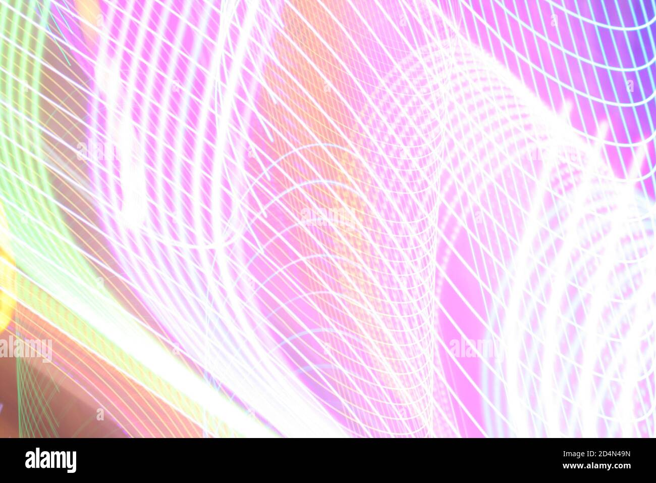Abstract background with colorful lights in sliding and bending forms ...