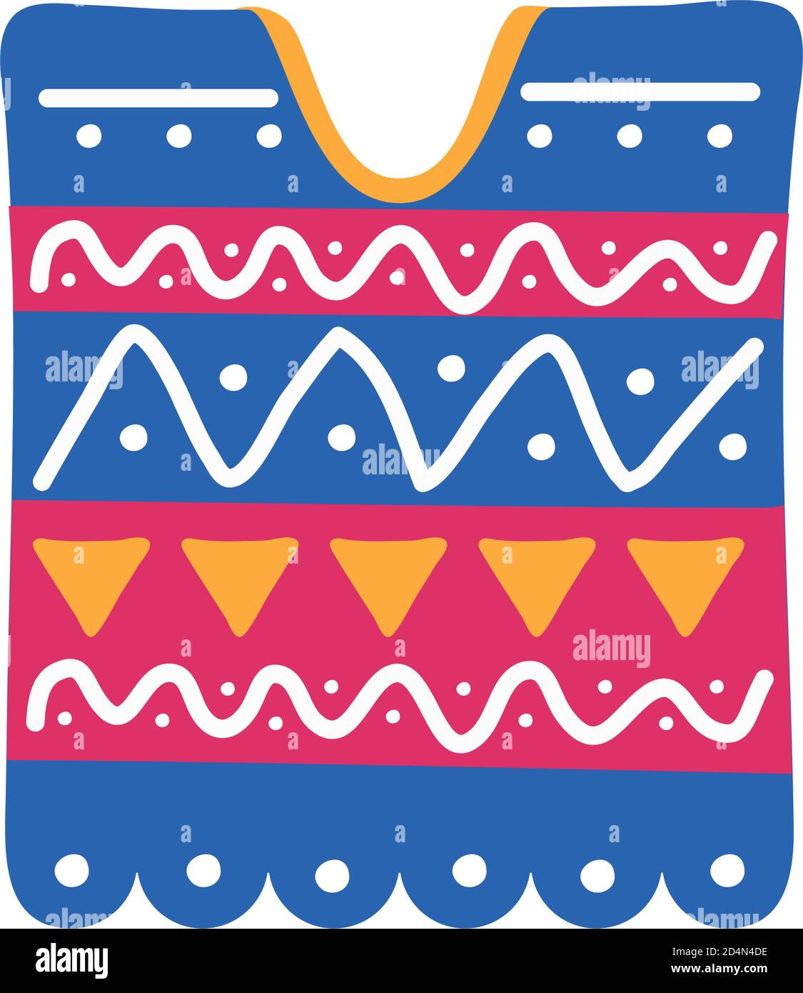 mexican culture poncho flat style vector illustration design Stock ...
