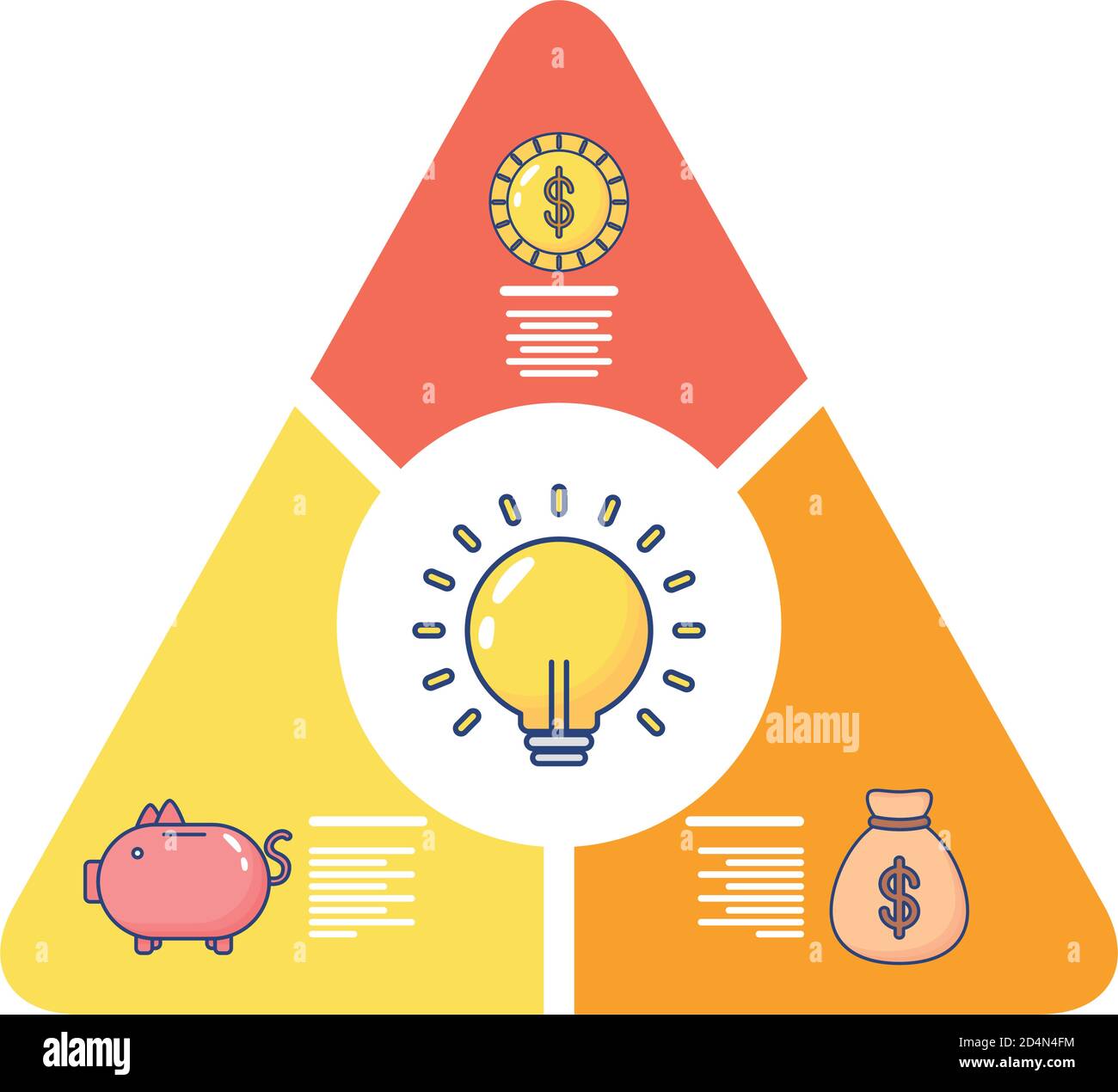 bulb in pyramid infographics statistics flat style icon vector ...