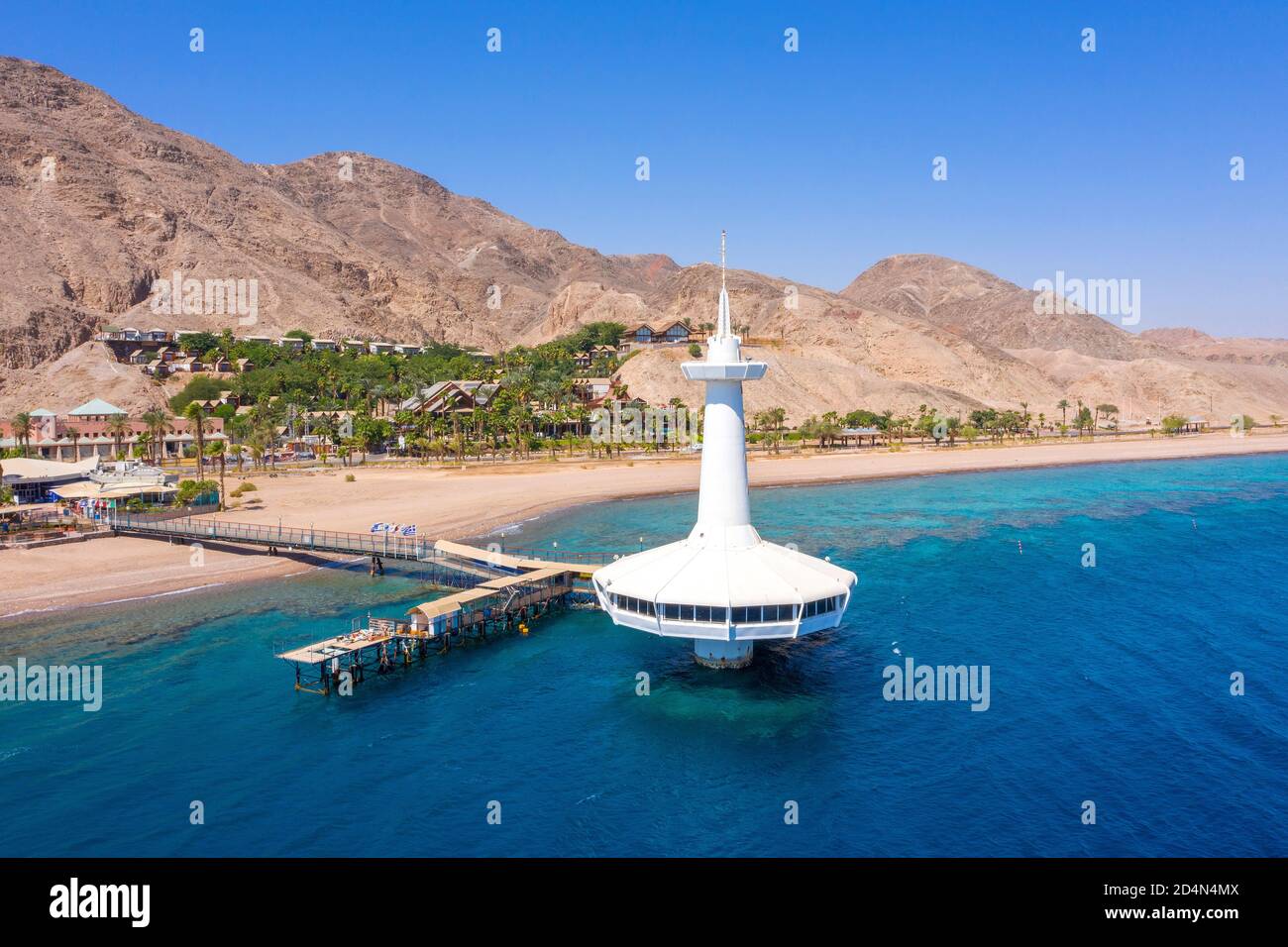 Eilat Red Sea Underwater Observatory marine Park, Aerial view Stock ...