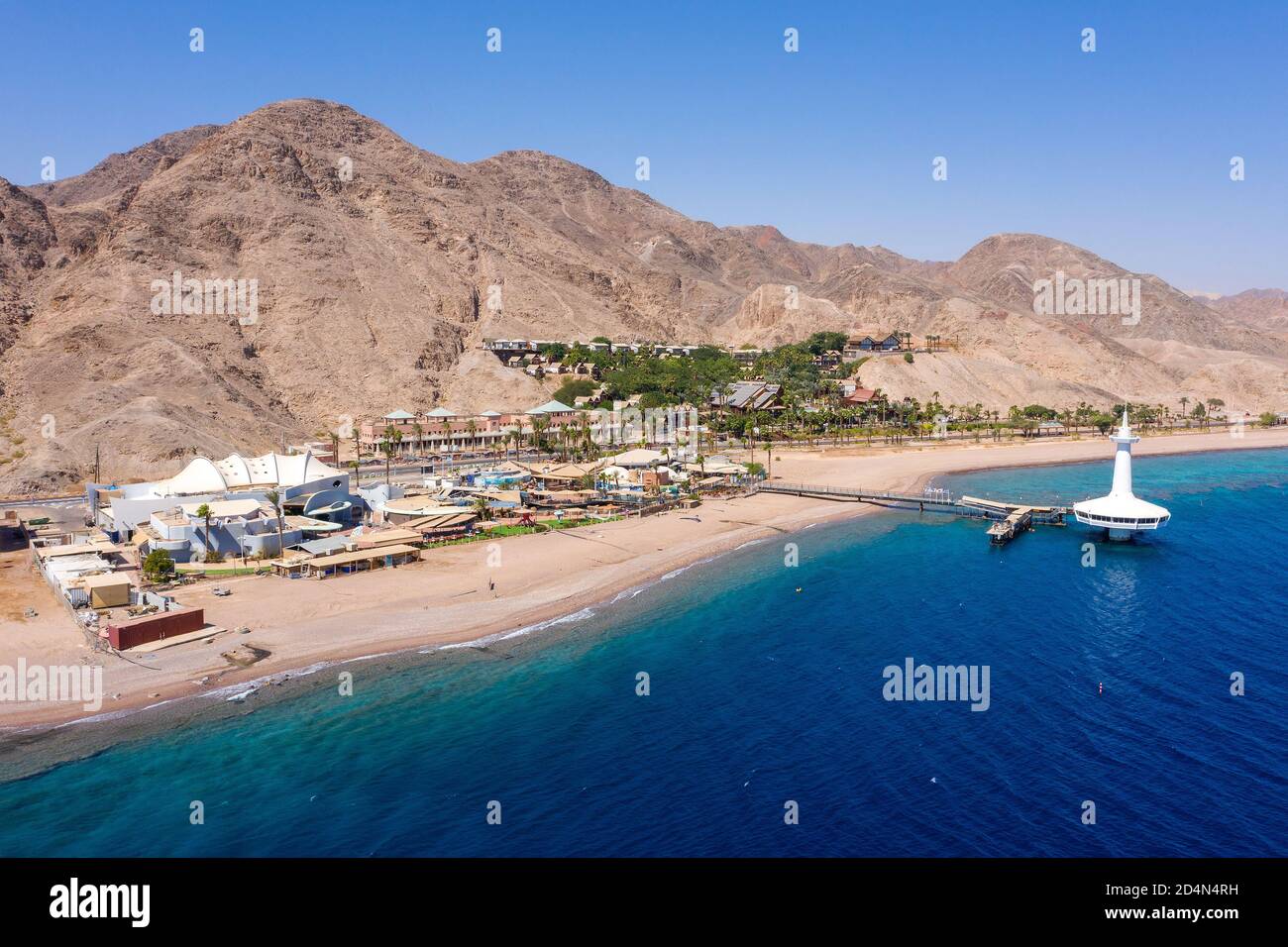 Eilat Red Sea Underwater Observatory marine Park, Aerial view Stock ...
