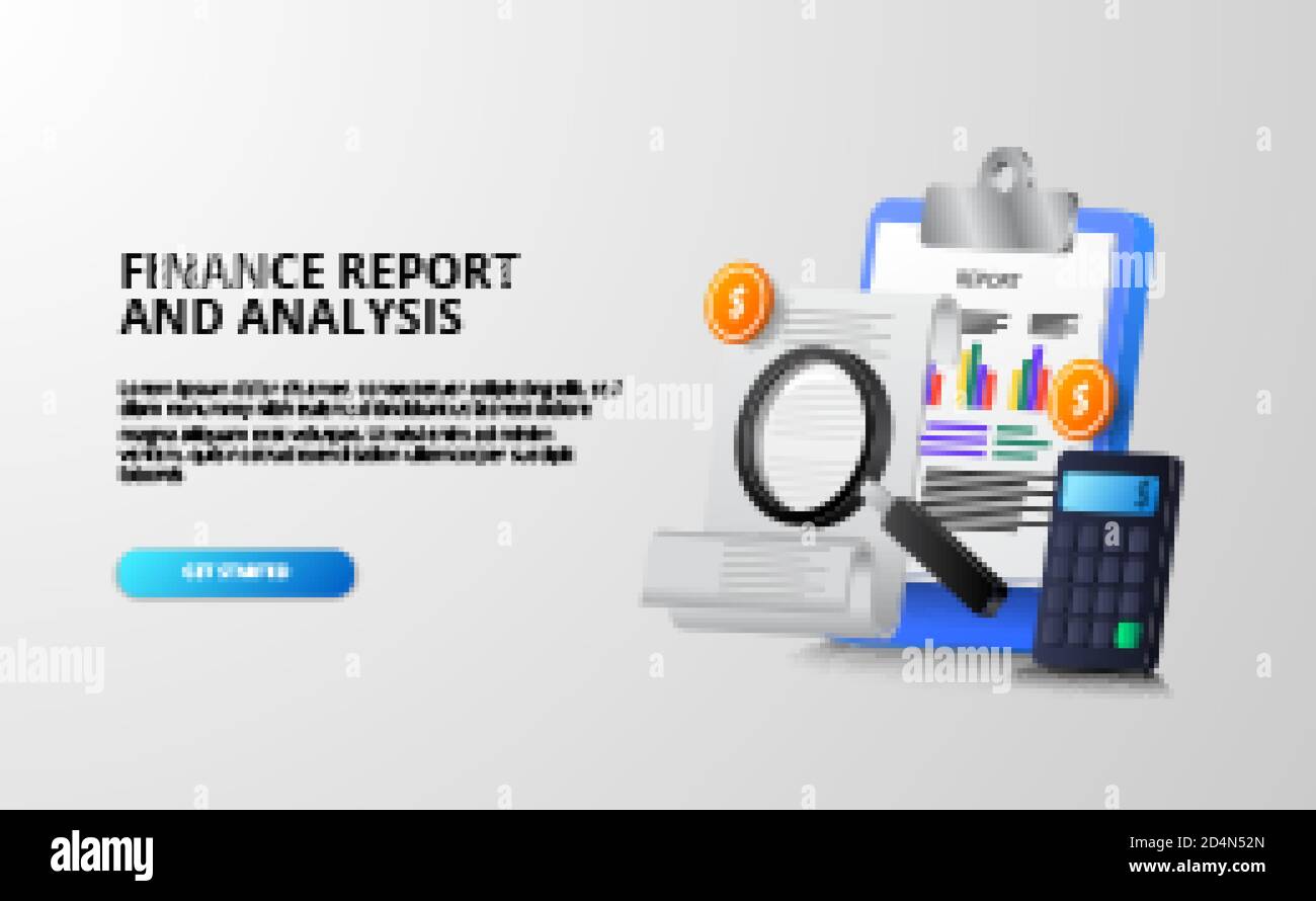 3d illustration concept of finance and money report analysis for ...