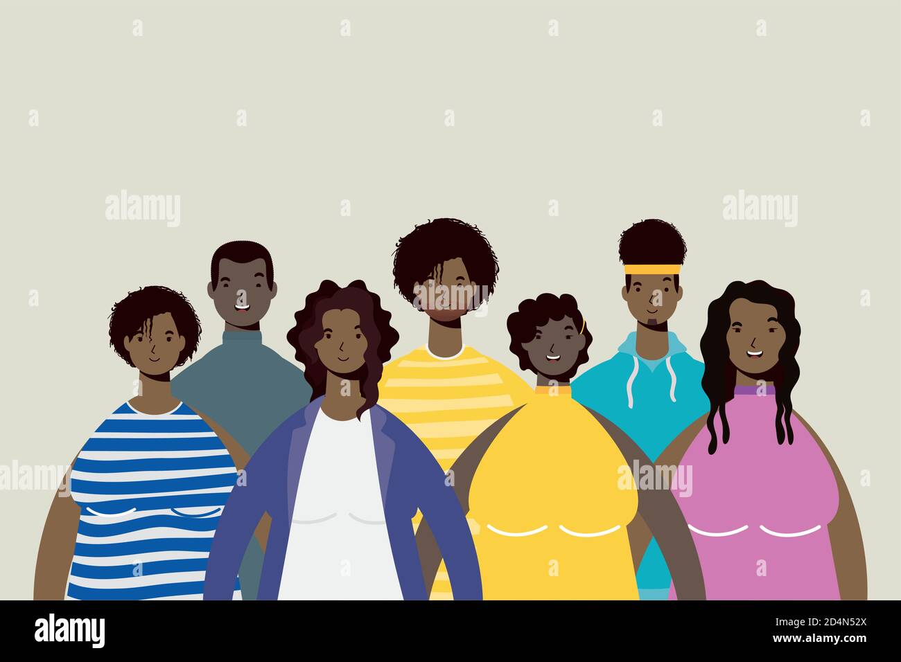 group of afro people characters vector illustration design Stock Vector ...