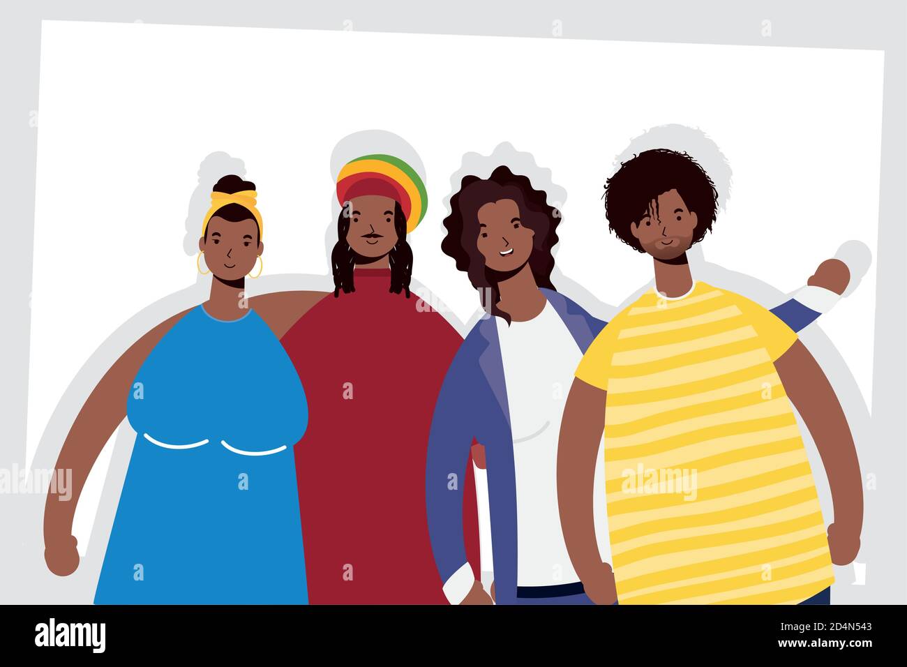 group of afro people characters vector illustration design Stock Vector ...