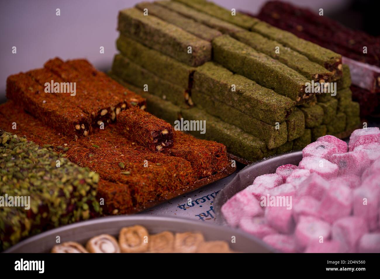 Set of the Turkish traditional sweet candies in the market Stock Photo ...