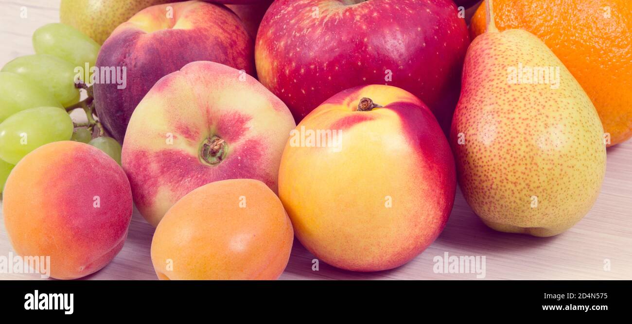 Fresh natural fruits containing nutritious vitamins and minerals for ...