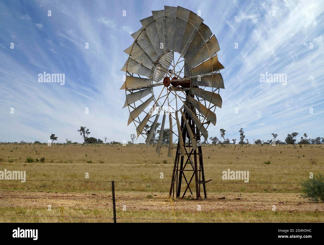 Australian windmill in the outback of Queensland Australia Stock Photo ...