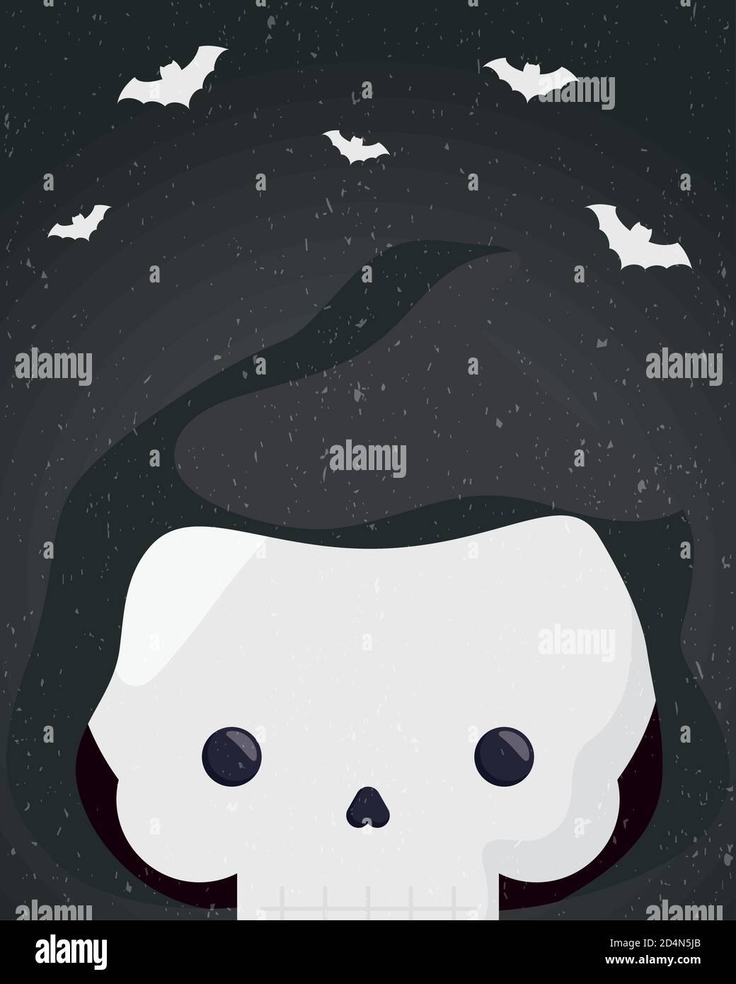 happy halloween cute death face character vector illustration design ...