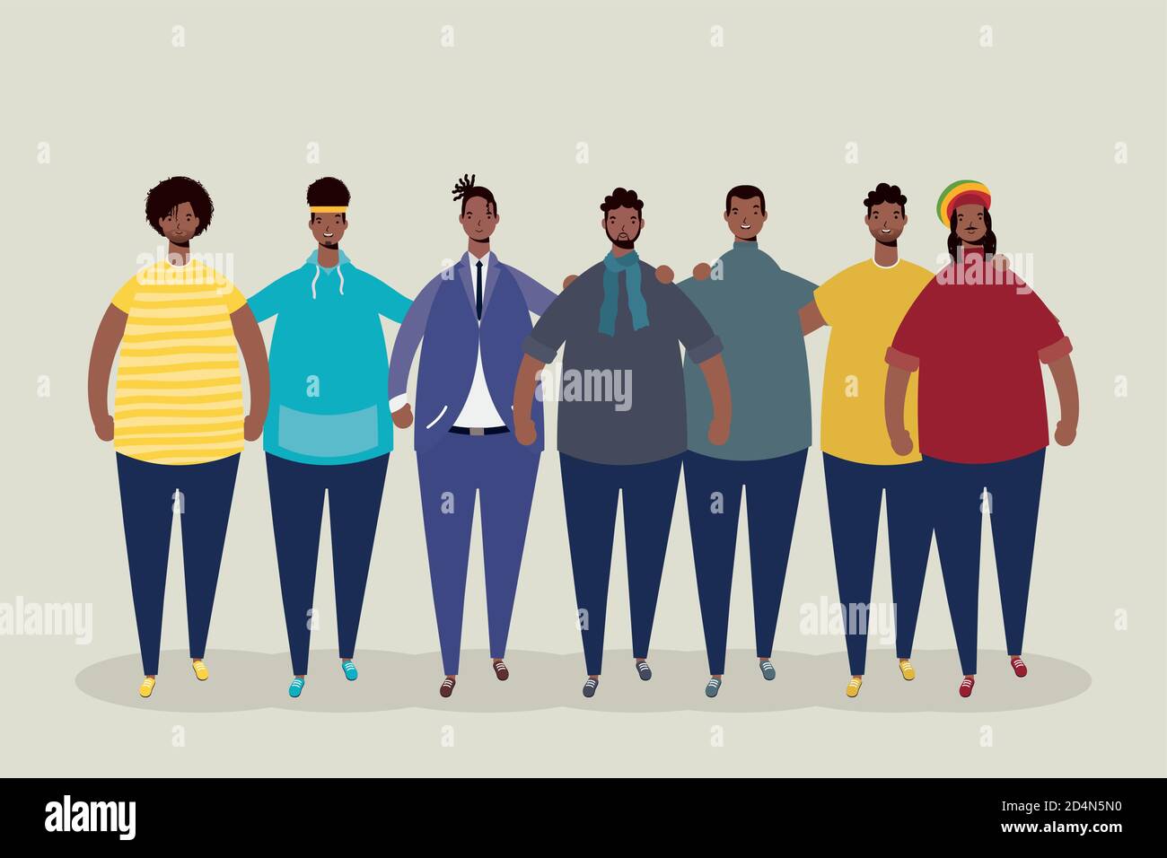group of afro men characters vector illustration design Stock Vector ...