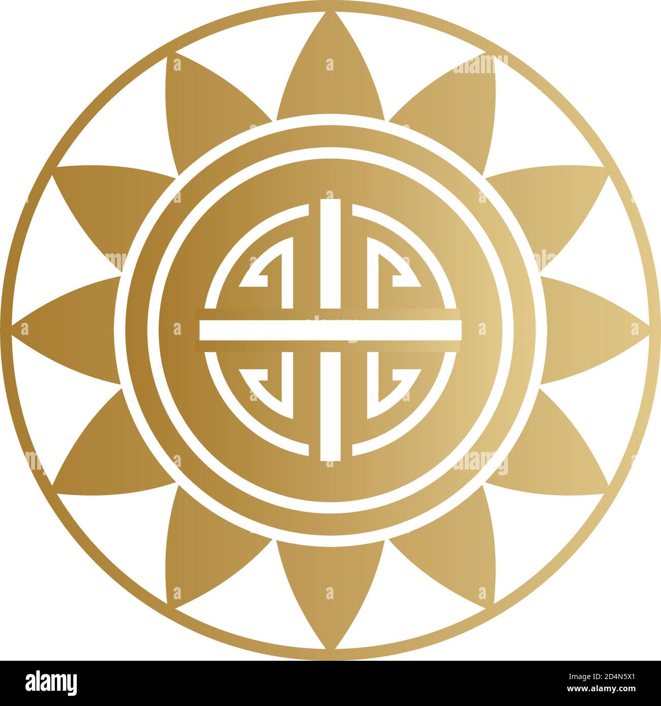 Chinese symbol seal stamp gold design, China culture asia and oriental ...